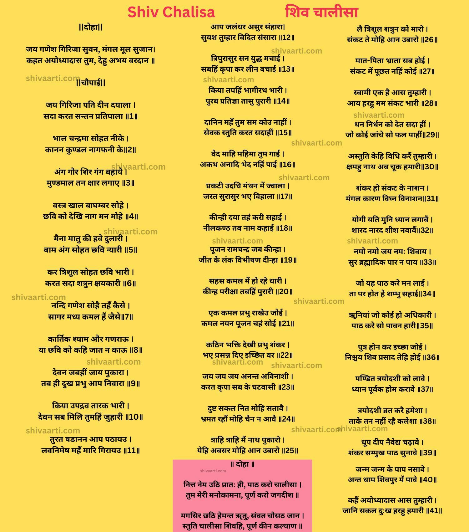 श्री शिव चालीसा : जय गिरिजा पति दीन दयाला | Shree Shiv Chalisa In Hindi ...